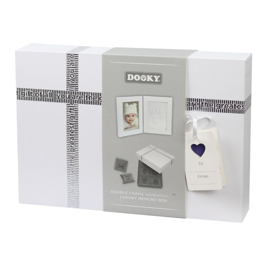 Dooky Gift Set Handprint Double Frame White & Memory Box – CB Baby